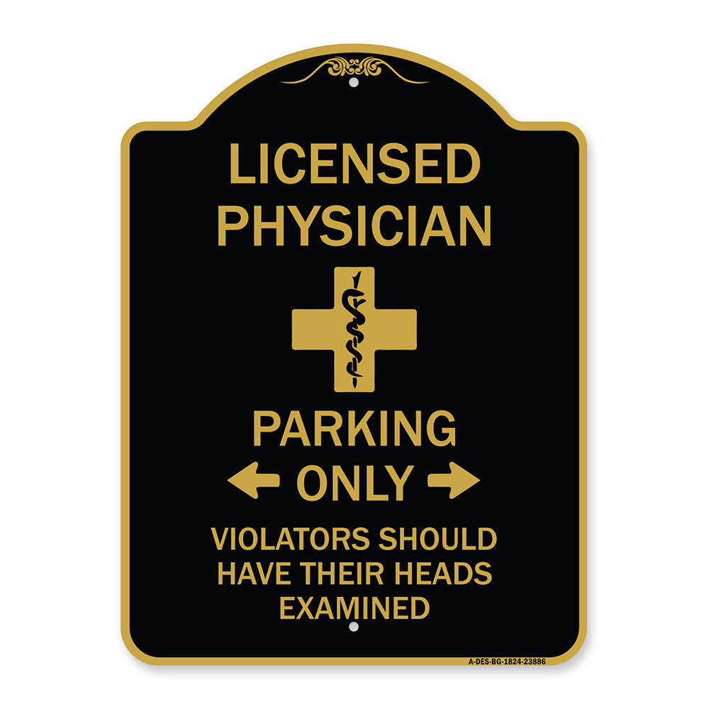 Signmission Designer Series Sign - Licensed Physician Parking Only ...