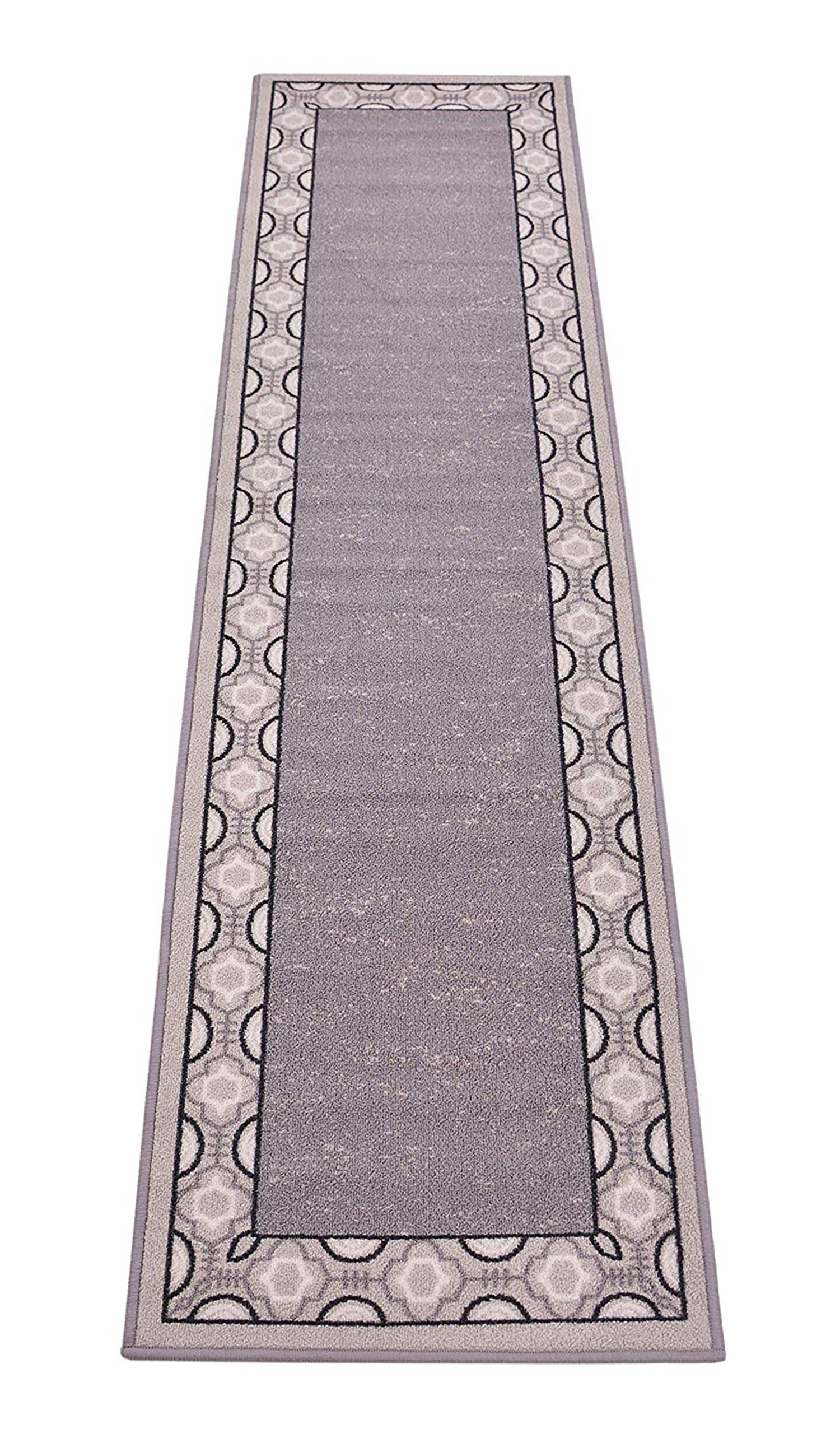 Purhome Trellis Bordered Slip Resistant Low Pile Runner Rug | Wayfair