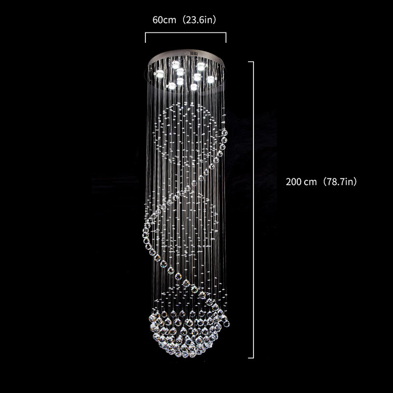 Everly Quinn Bryony 9 - Light Glass Dimmable Tiered Chandelier ...