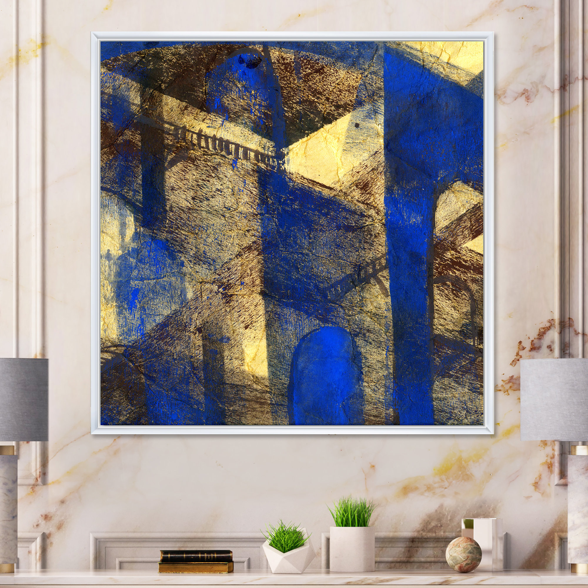 Wrought Studio Abstract Triangle & Cubism - Painting on Canvas | Wayfair