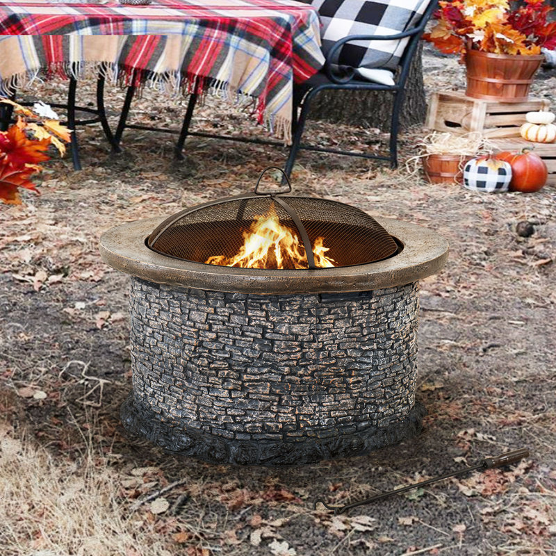 Williston Forge Nolia 24.2'' H x 31.9'' W Concrete Wood Burning Outdoor ...