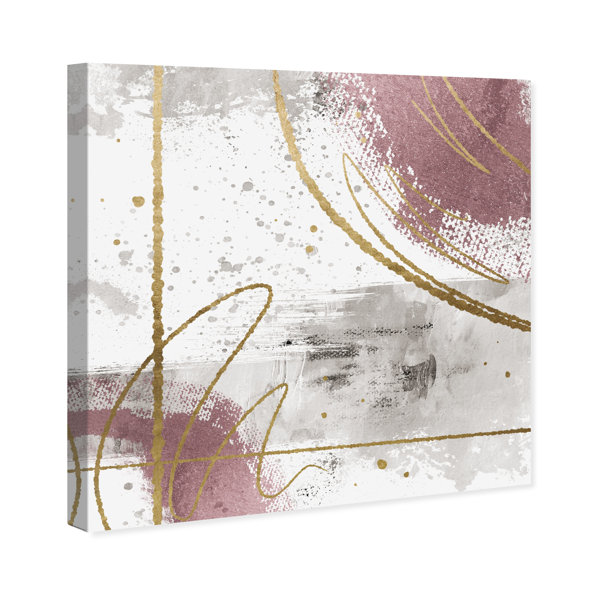 Mercer41 Abstract Mauve In Shapes - Graphic Art on Canvas | Wayfair