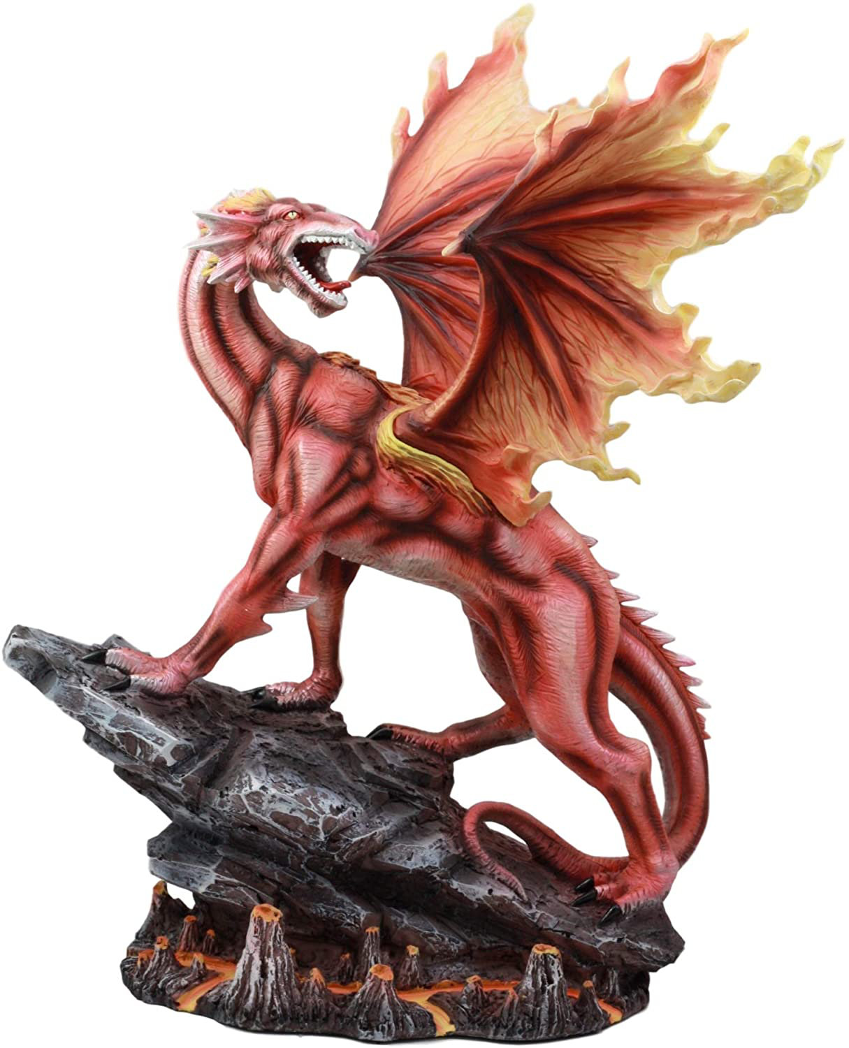 Trinx Red Magma Lava Smaug Dragon Figurine | Wayfair