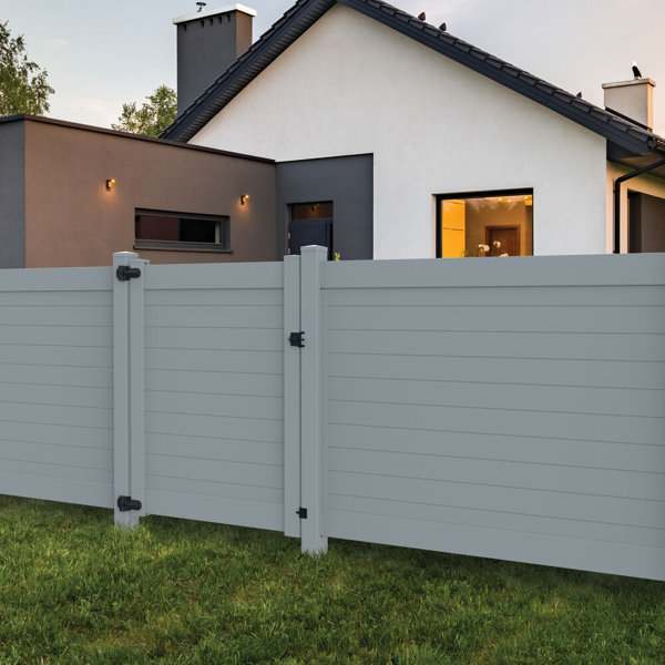Barrette Outdoor Living Horizontal Fence Gray Vinyl Privacy Gate | Wayfair