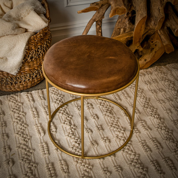 Mercury Row® Bowe 17'' Tall Brass Vanity Stool | Wayfair