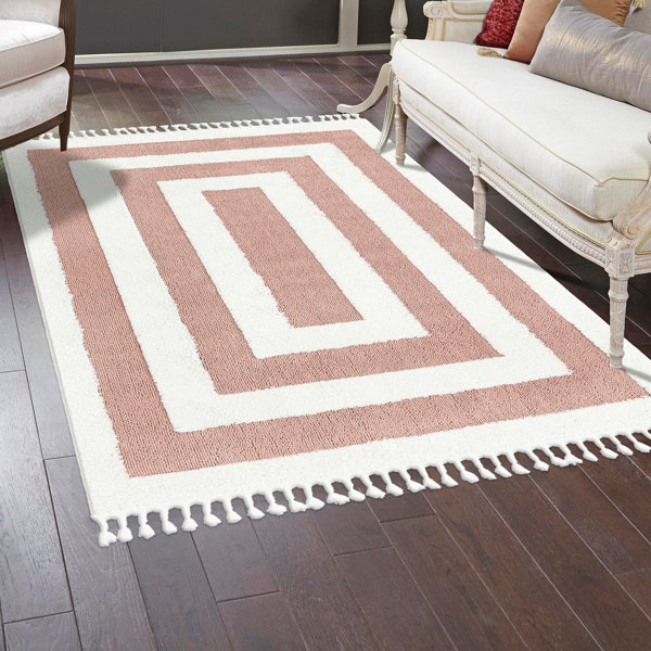 Latitude Run® Performance Light Pink/White Rug | Wayfair