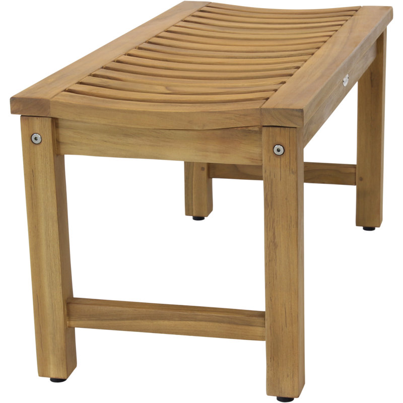 Aqua Teak Wood Outdoor Bench & Reviews | Wayfair