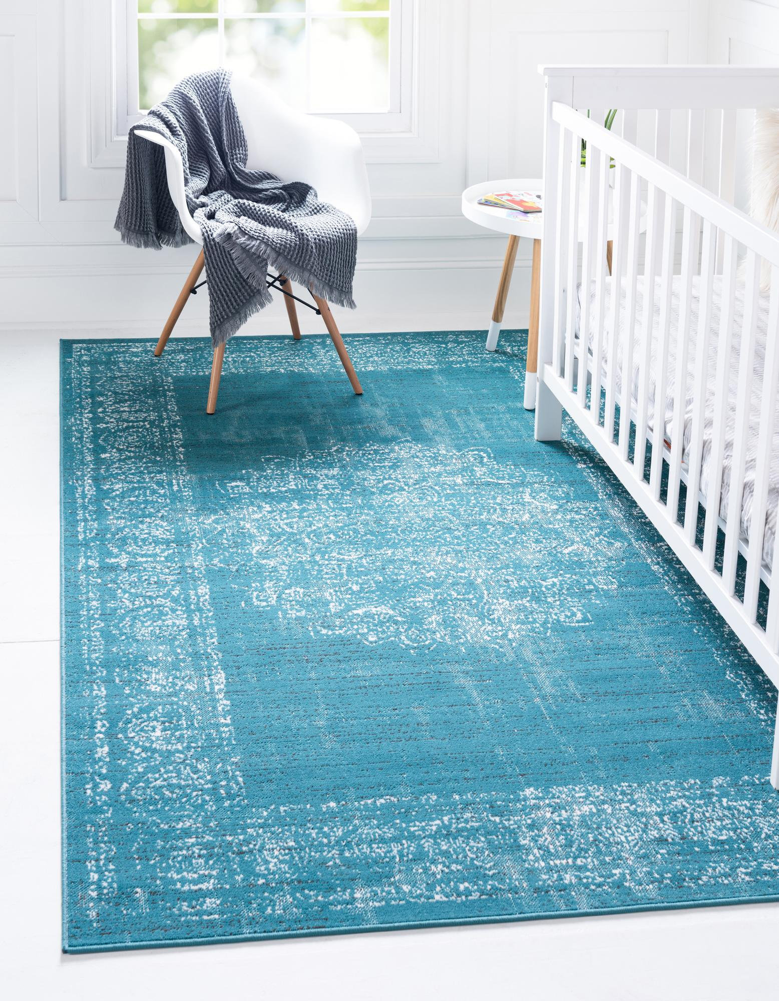 Bungalow Rose Dota Performance Teal Rug & Reviews | Wayfair