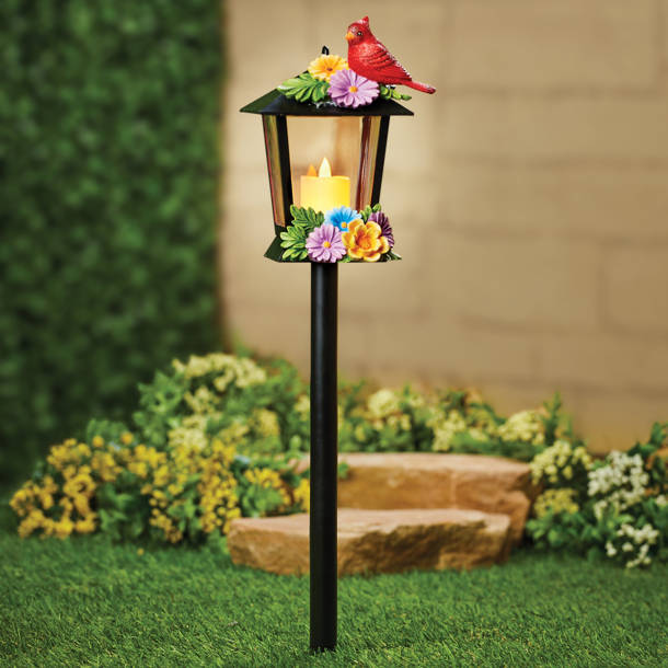 Regal Art & Gift Illuminate Solar Birdfeeder Stake - Flowers | Wayfair