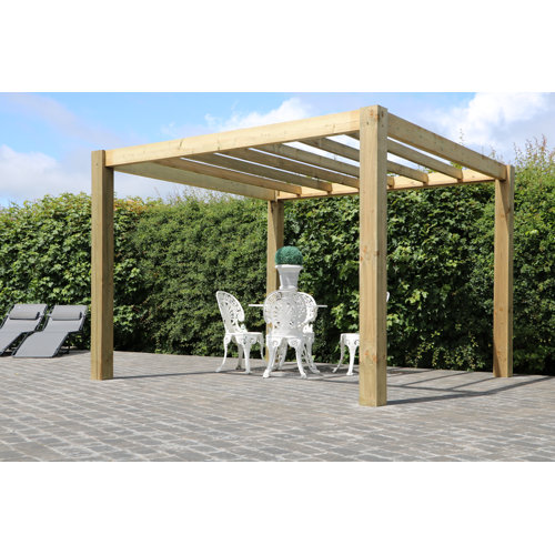 Pheasant & Co. The Cube Garden 2.1m x 3.0m x 2.7m Solid Wood Pergola ...