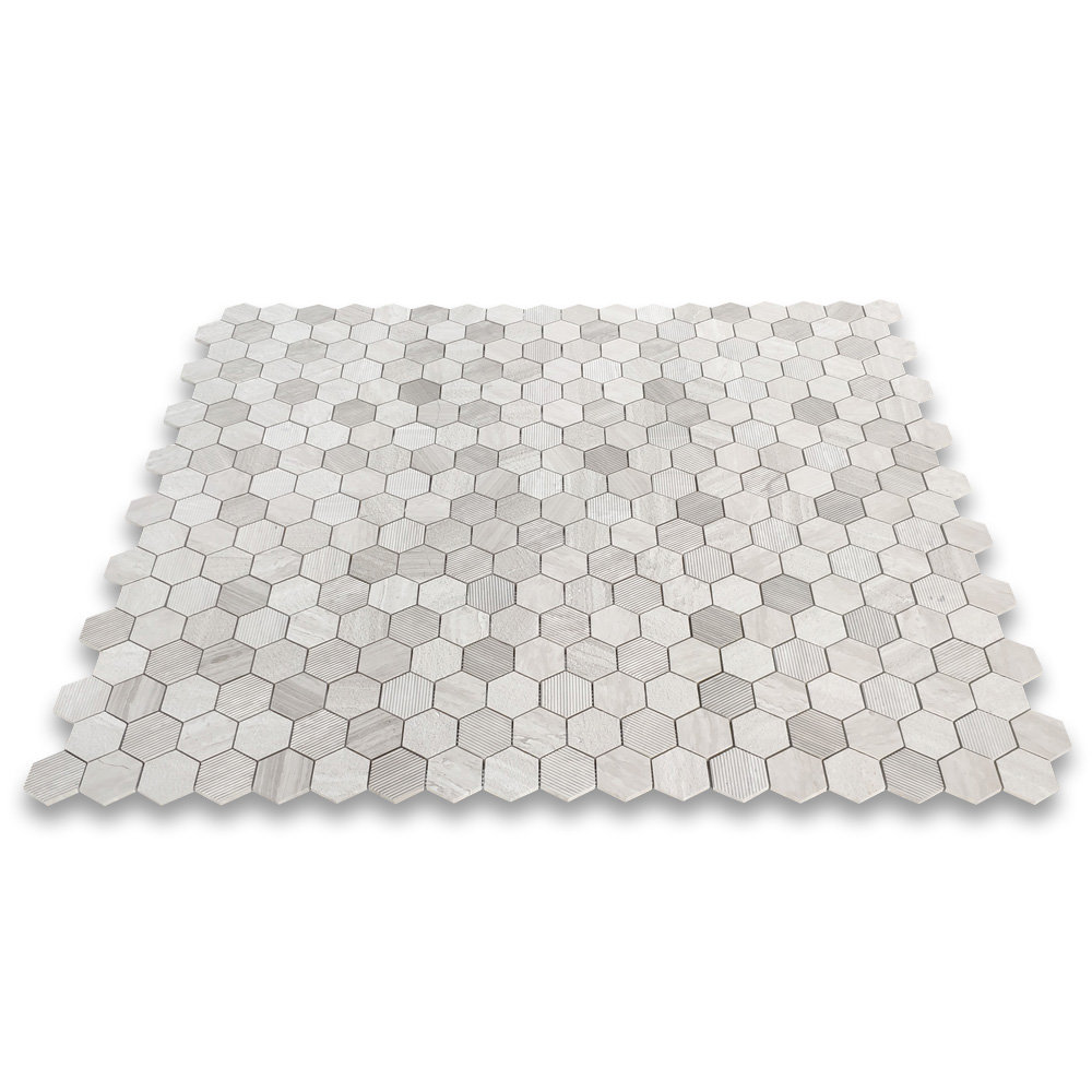 Marble Online Athens Silver Cream Marble 2 Inch Hexagon Mosaic Tile ...