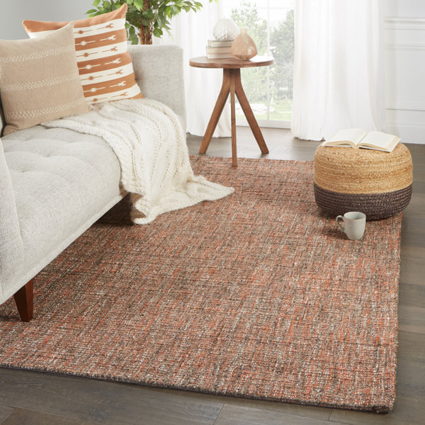 Bayou Breeze Bobb Handmade Flatweave Orange/Brown Rug | Wayfair