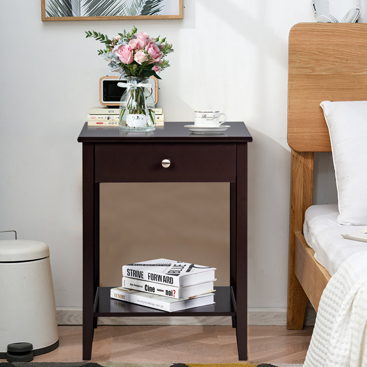 Lark Manor Adris Solid + Manufactured Wood Nightstand & Reviews | Wayfair