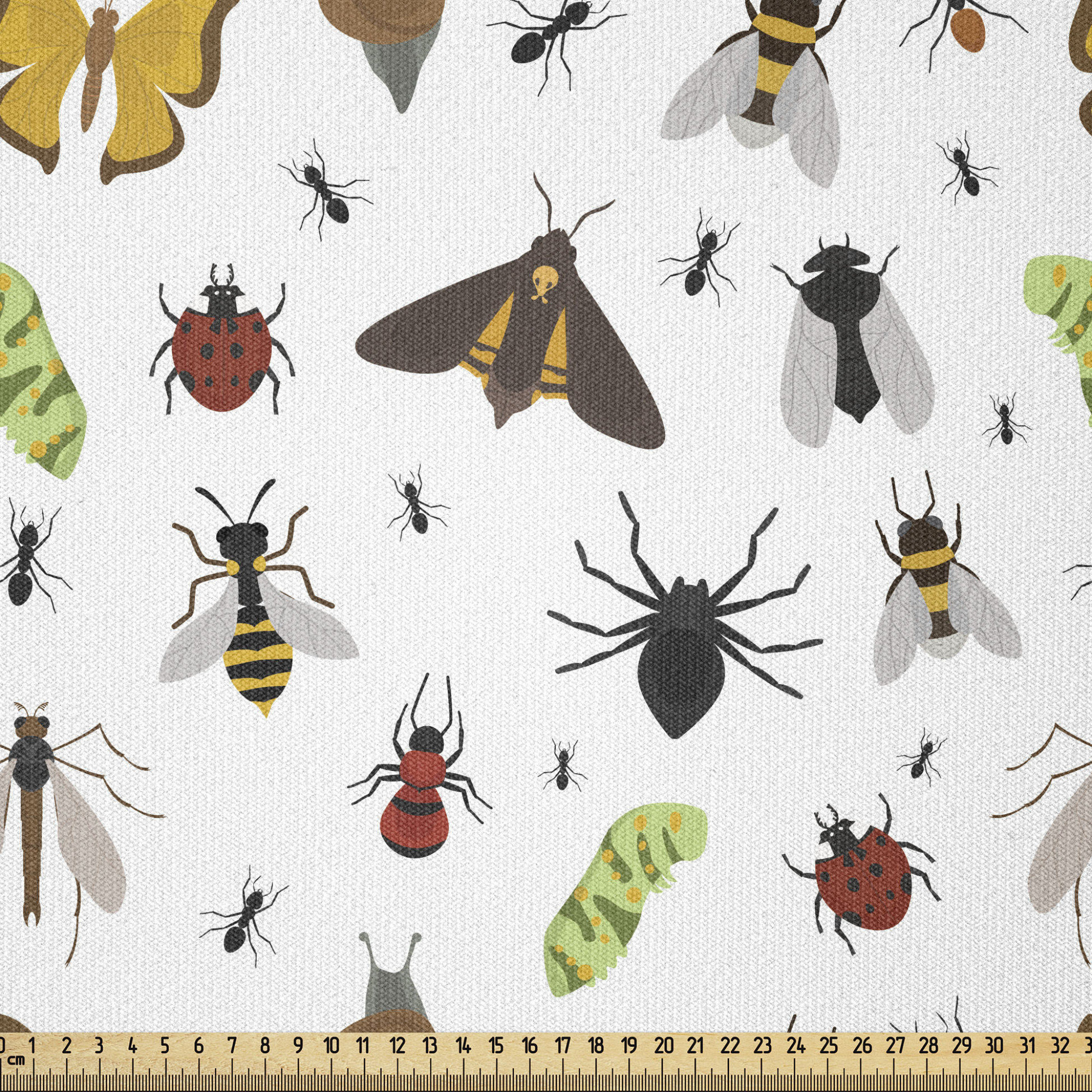 East Urban Home Entomology Fabric By The Yard, Wildlife Concept With An ...