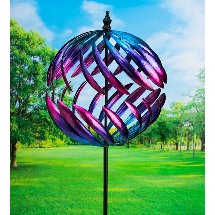 Plow & Hearth Split Sphere Metal Garden Wind Spinner & Reviews | Wayfair