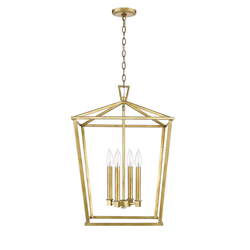 Everly Quinn Desirae 4 - Light Dimmable Lantern Geometric Chandelier ...
