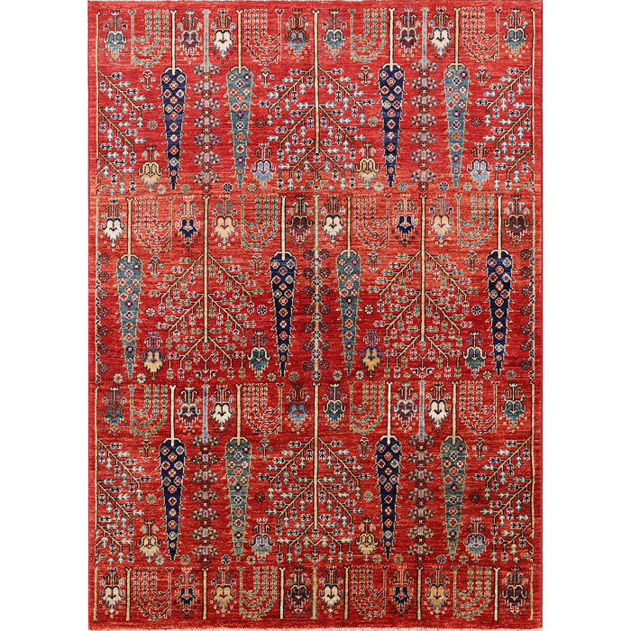 Bungalow Rose Oh Red/Blue Rug | Wayfair