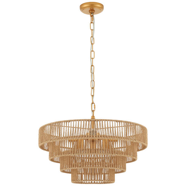 Beachcrest Home Suzette 6-Lights Hand-Woven Pendant Light 20 Inch ...