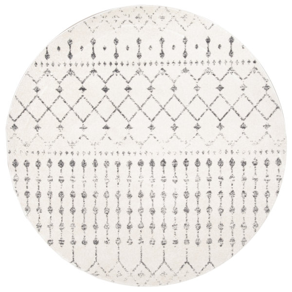 White-geometric-rug | Wayfair