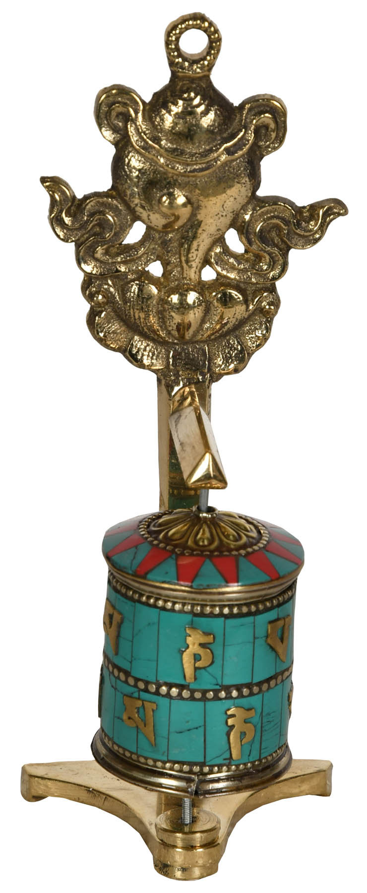 Bungalow Rose Tibetan Buddhist Prayer Wheel with Conch (Ashtamangala ...