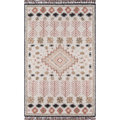 Foundry Select Antonnio Handmade Wool Pink/Beige Rug | Wayfair