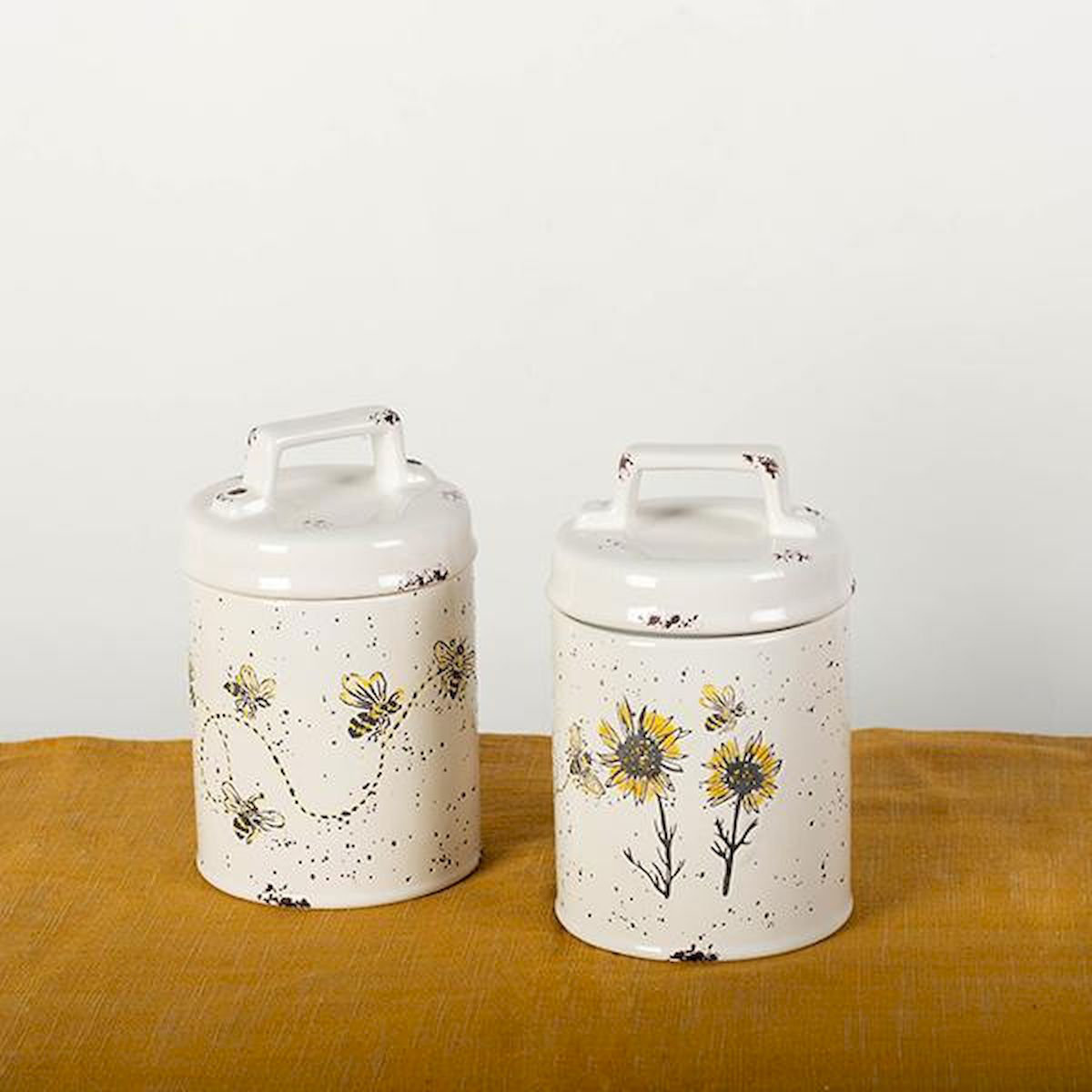 August Grove® Bees and Sunflowers Lidded 2 Piece Kitchen Canister Set ...