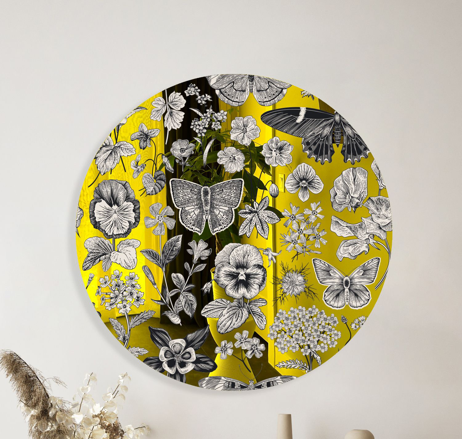 UniQstiQ Black and White Pattern Mirrored Acrylic Circles | Wayfair