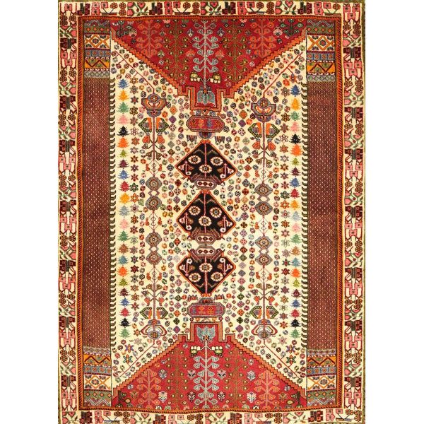 Bungalow Rose Hendy Traditional Red/Yellow Area Rug | Wayfair