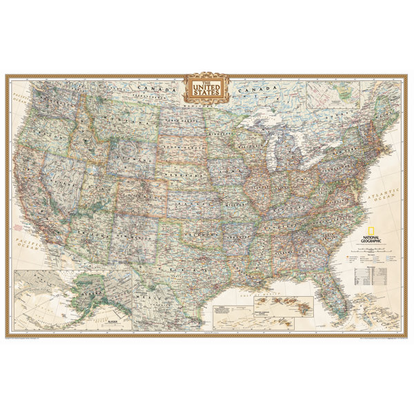 National Geographic Maps United States Executive Wall Map & Reviews ...