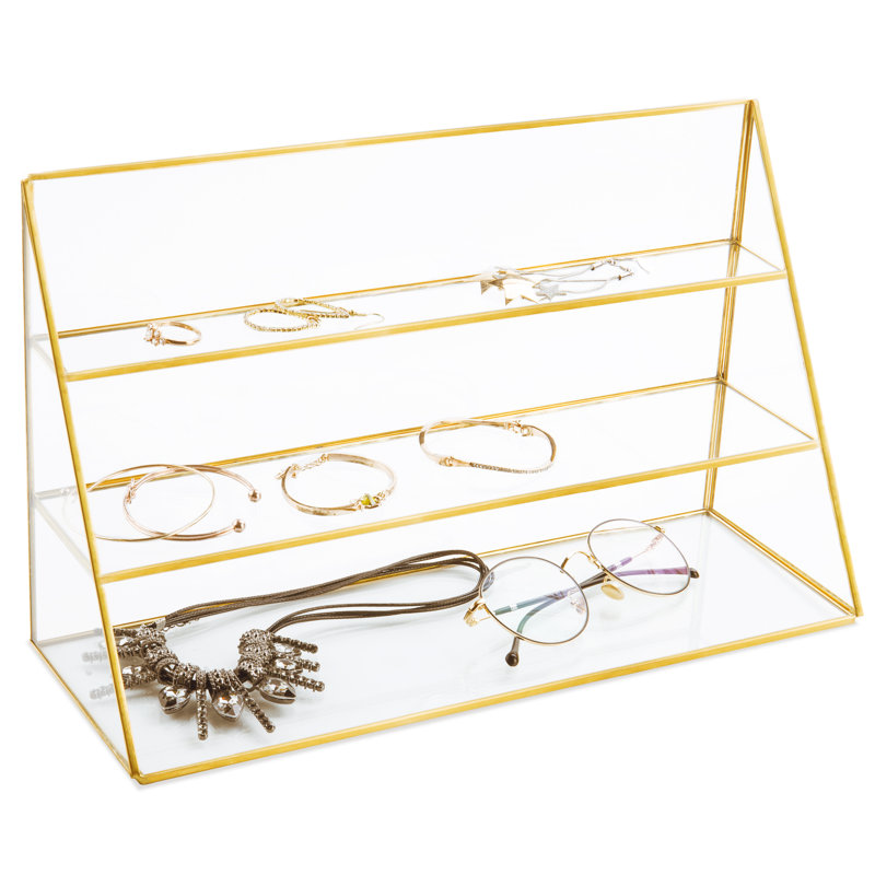 Mercer41 3-Tier Retail Glass Display Showcase Jewelry Stand | Wayfair