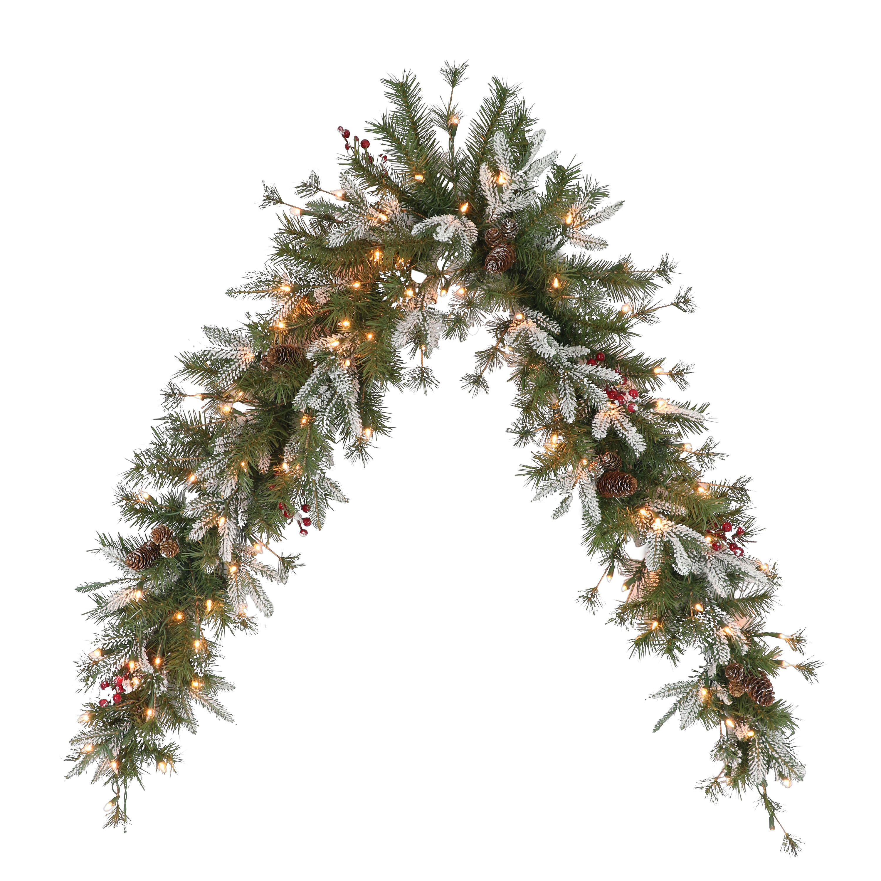 The Holiday Aisle® Lighted Faux Pine Swag | Wayfair