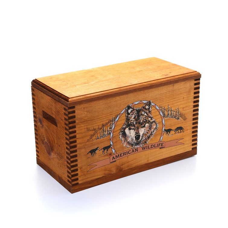 Loon Peak® Wooden Accessory Box with "Wildlife Series" Wolf Print ...