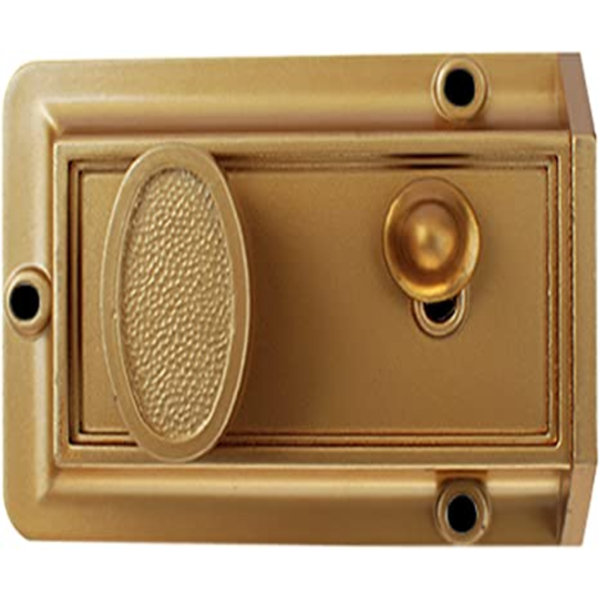 NU-SET NUSET Kwikset Keyed Spring Night Latch, Holdback Button, Bronze ...