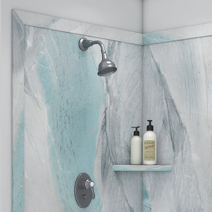FlexStone Splendor 40"W x 40"D x 80"H Corner Shower Surround & Reviews ...