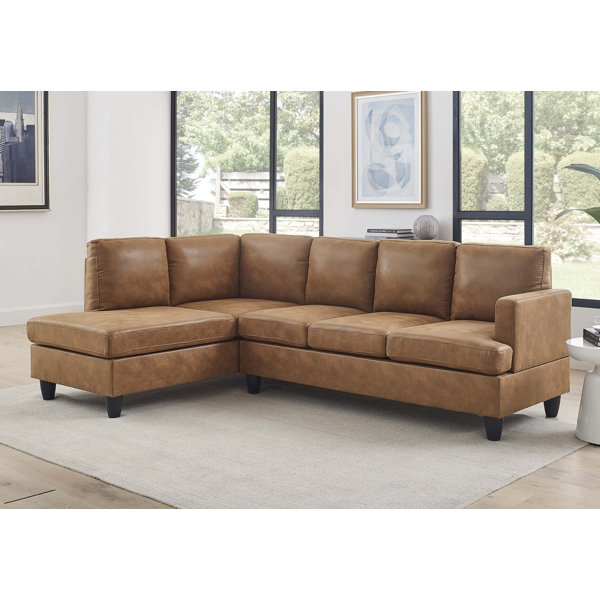 Left-arm-leather-sectional | Wayfair