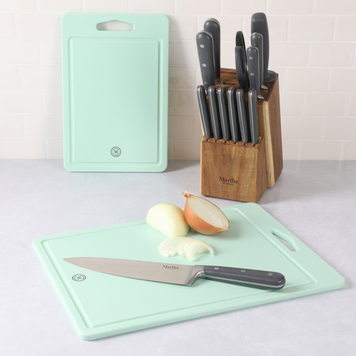 Martha Stewart Polypropylene Cutting Board 2pc Set (16" x 12" and 12" x ...