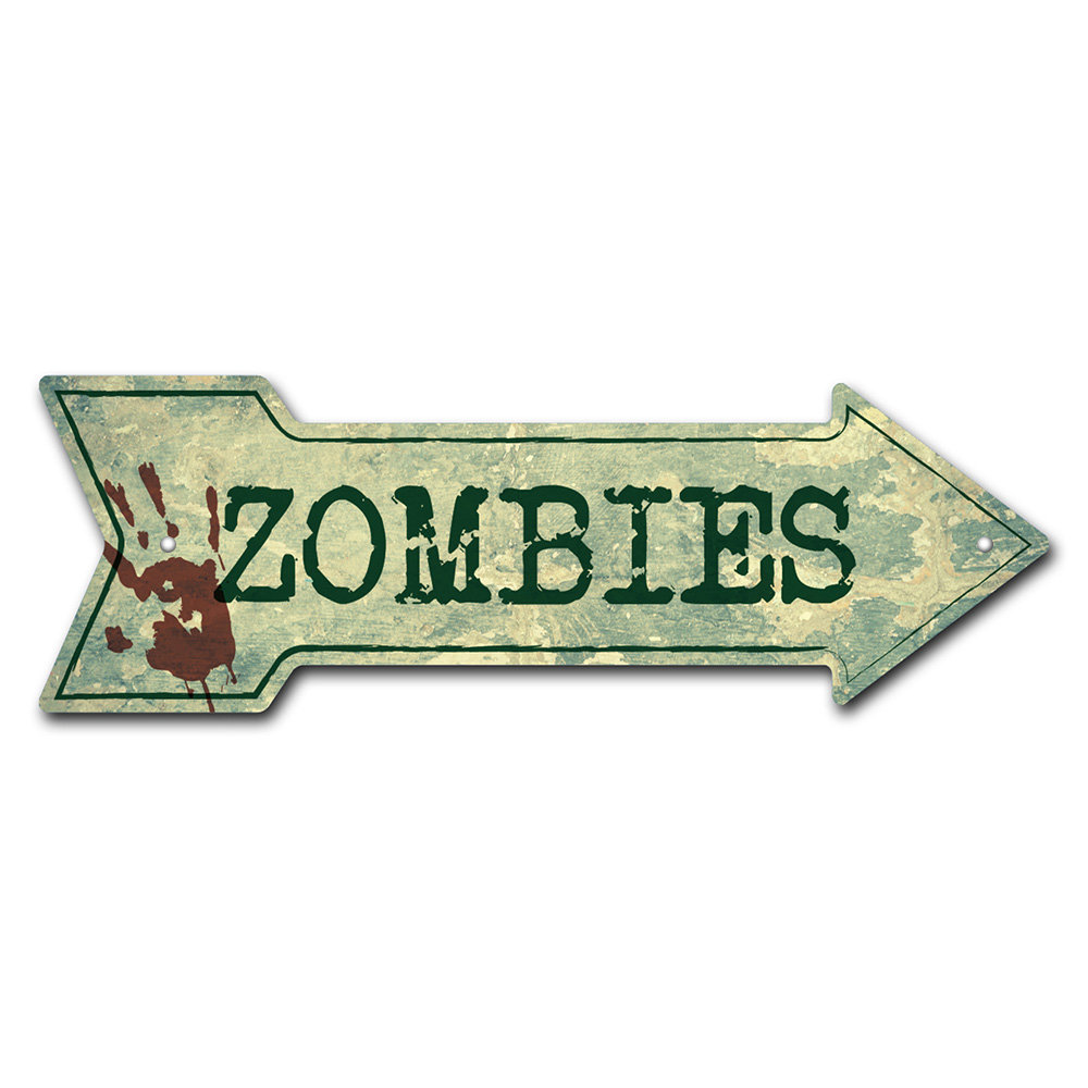 SignMission Zombies Arrow Removable Decal Funny Home Décor 18" Wide ...