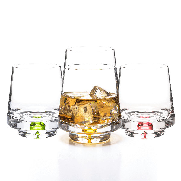 Latitude Run® Crystal Bubble Base Whiskey Glasses In 4 Colors - Set Of ...