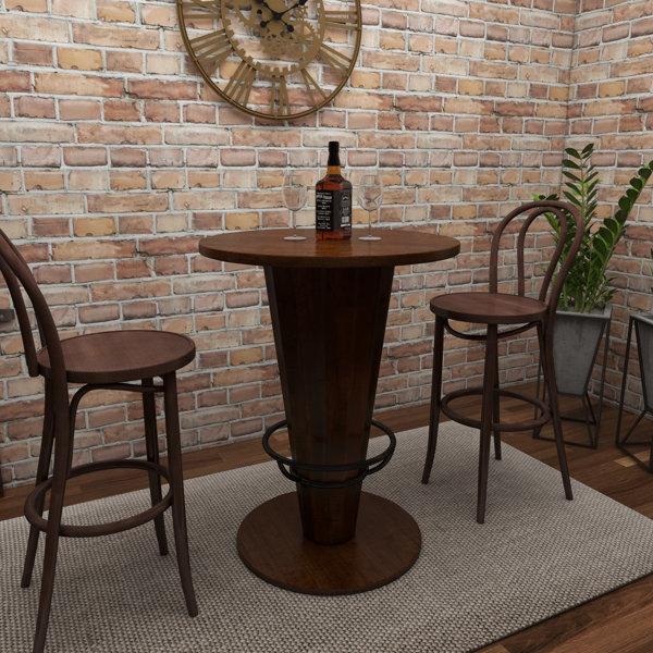 Foundry Select Dimatteo Round Solid Wood Pub Table & Reviews | Wayfair