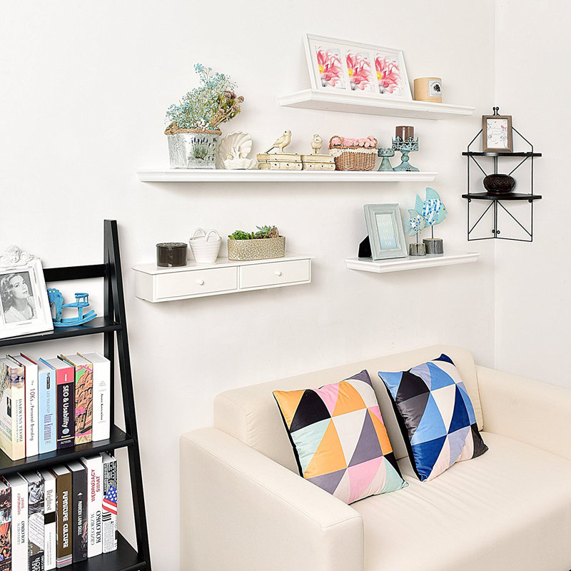 Alcott Hill® Floating Shelf with Adjustable Shelves & Reviews | Wayfair