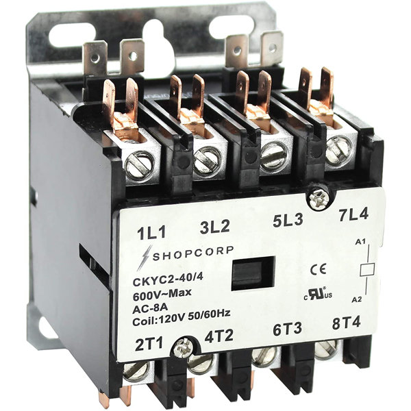 SHOPCORP 40 Amp 4 Pole Normally Open, 600V Definite Purpose, Magnetic ...