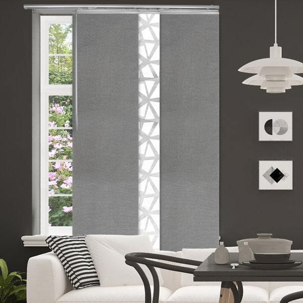 Symple Stuff 3-Panel Single Rail Panel Track Extendable 36"-66"W x 94"H ...