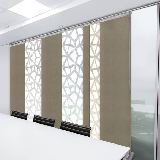 Rod Desyne Shattered 7-Panel Single Rail Panel Track Extendable 110 ...