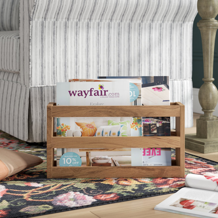 August Grove® Tippett Solid Wood Free Standing Magazine Rack & Reviews ...
