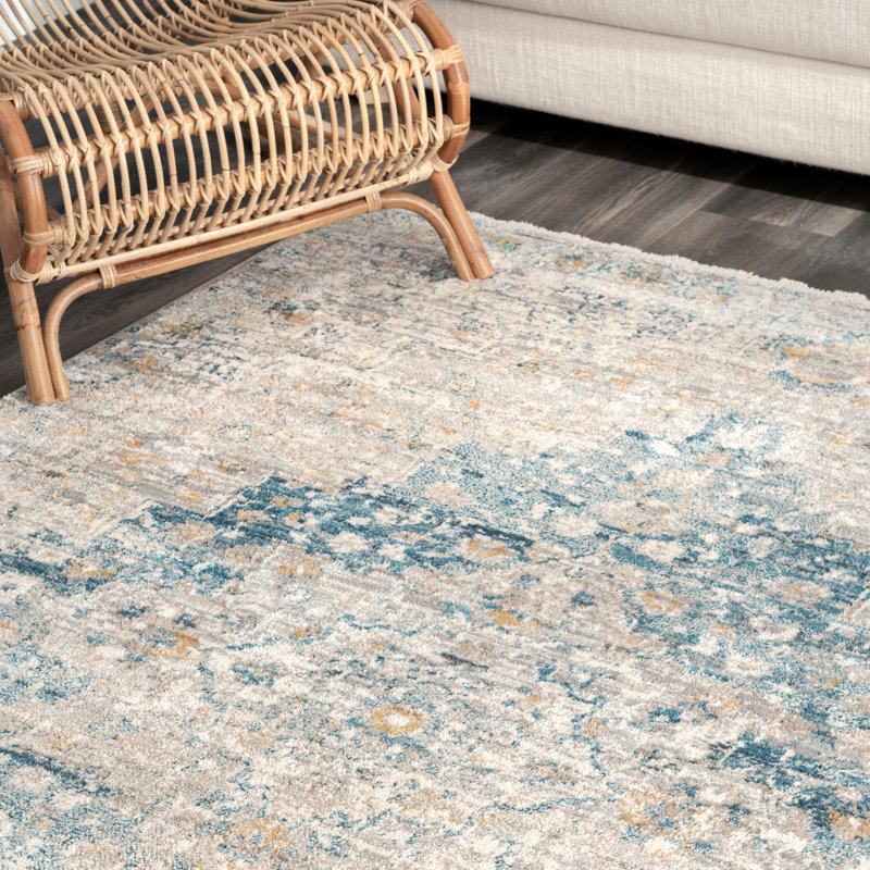 Ophelia & Co. Eugen Performance Beige/Blue Rug & Reviews | Wayfair