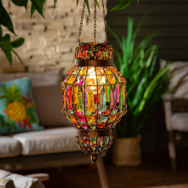 CRLE 9" Solar Powered Integrated LED Outdoor Hanging Light | Wayfair