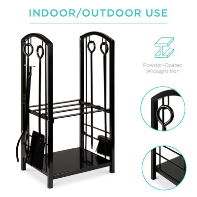 Winston Porter Abhik 17'' W Metal Log Rack & Reviews | Wayfair