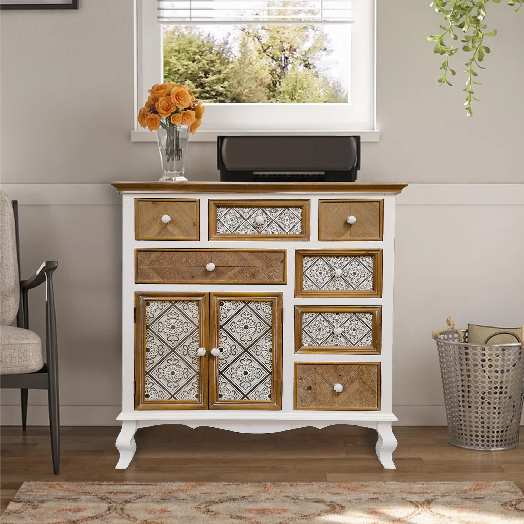 Bungalow Rose SAYULITA 34'' Tall Solid Wood+MDF 7-Drawers Accent ...
