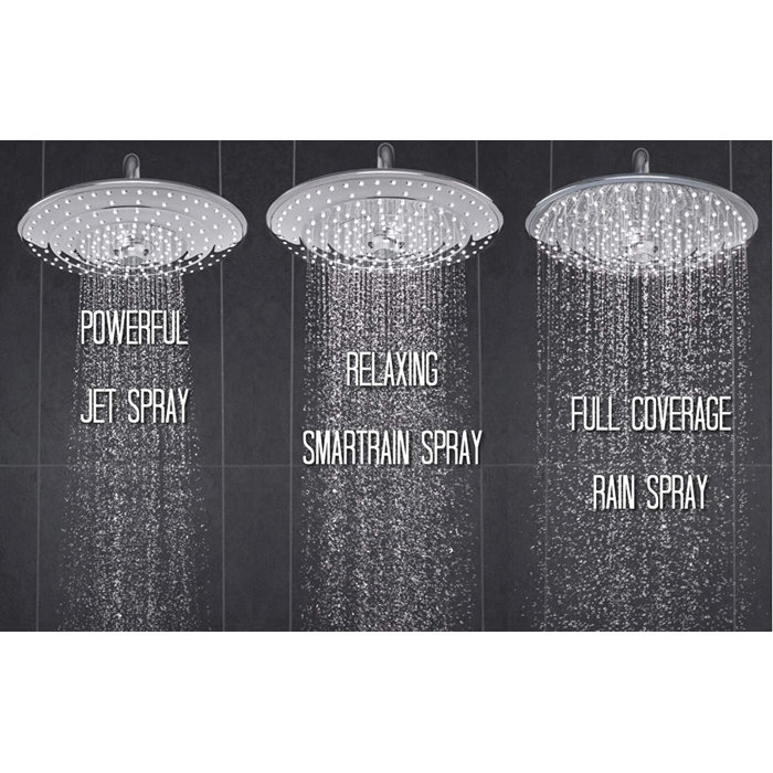 GROHE Euphoria® Multi Function Rain Shower Head with SpeedClean Nozzles ...