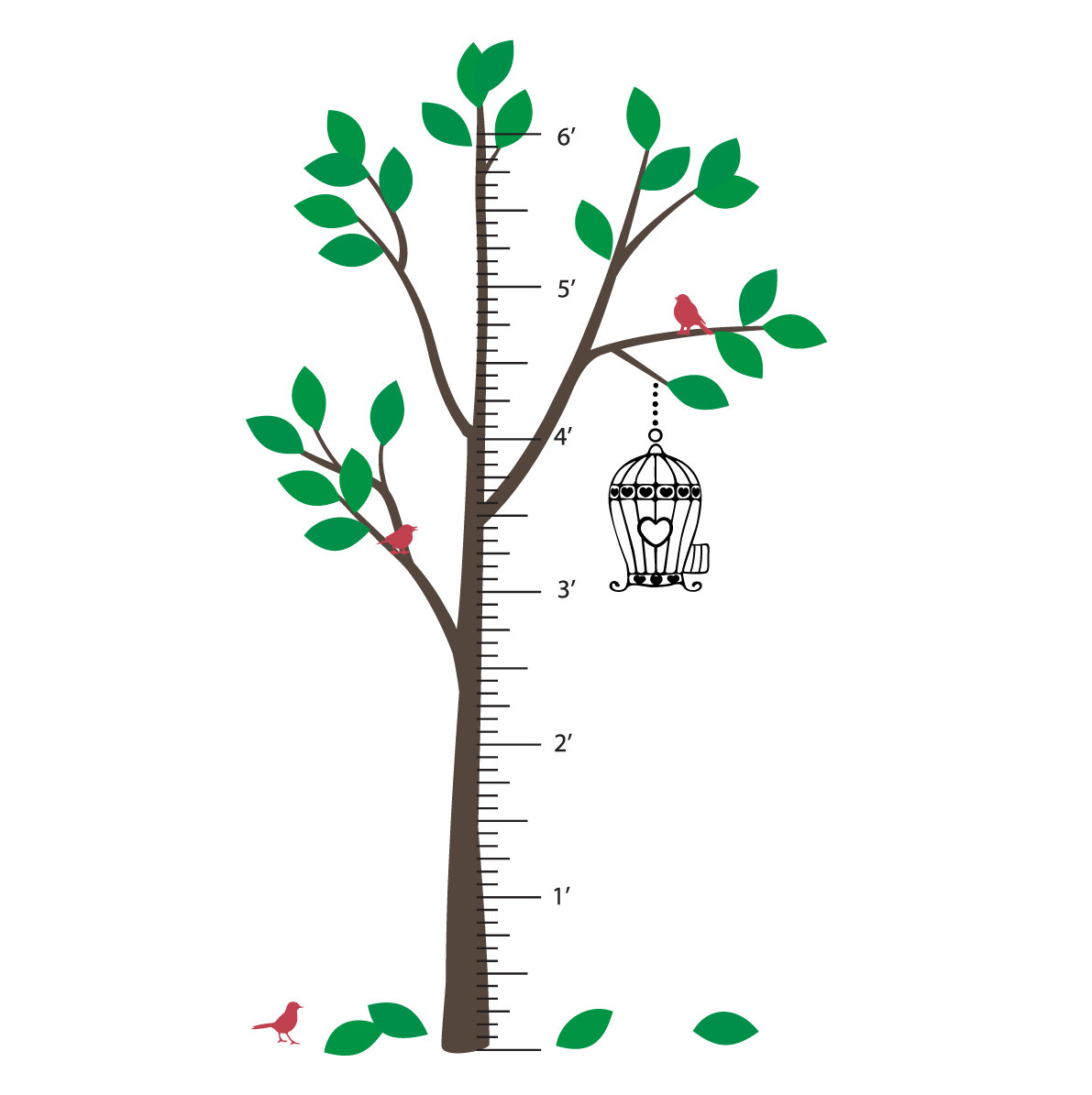 The Decal Guru Tree Growth Chart Wall Decal | Wayfair